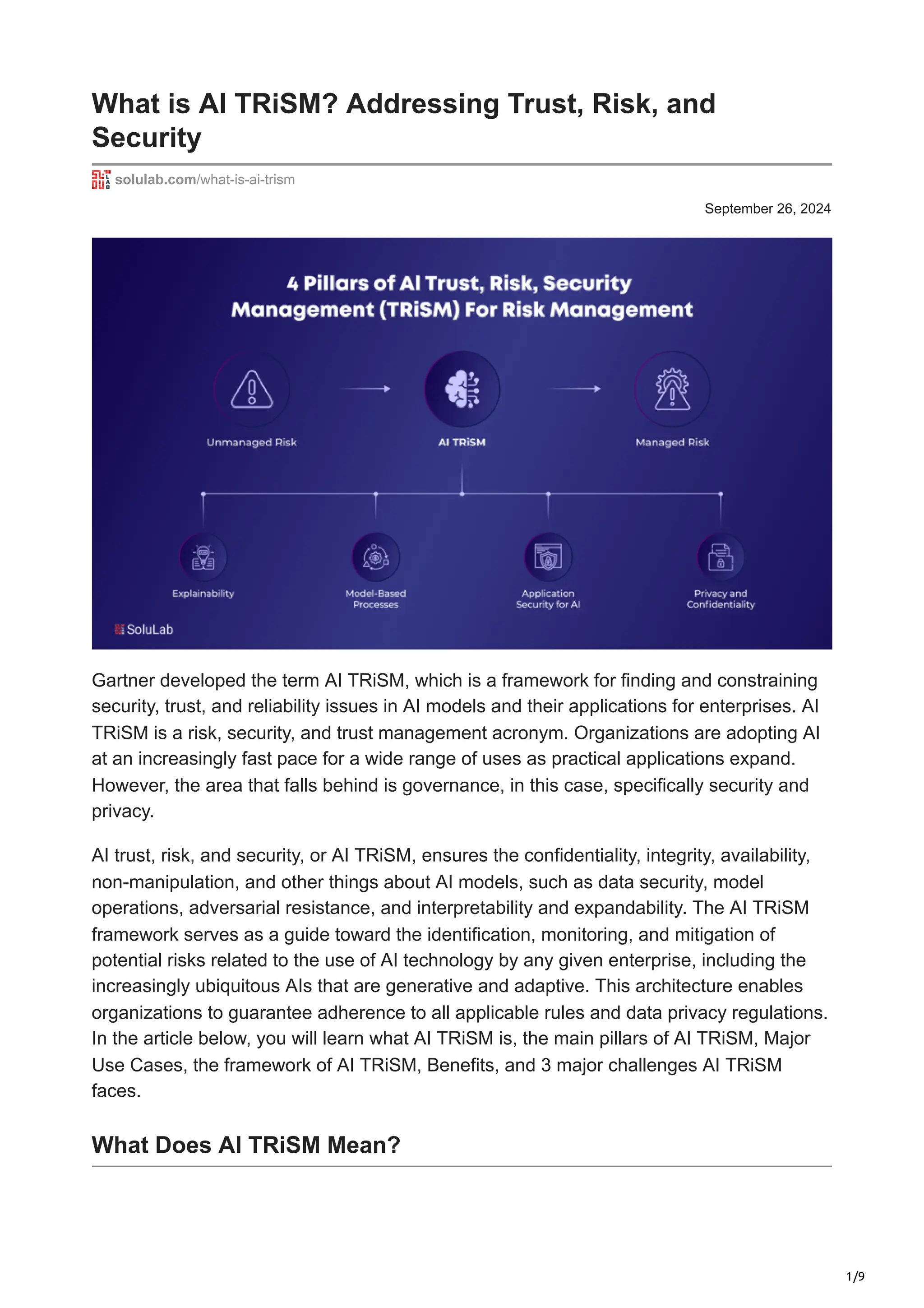 What is AI TRiSM Addressing Trust Risk and Security.pdf