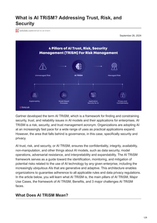 What is AI TRiSM Addressing Trust Risk and Security.pdf