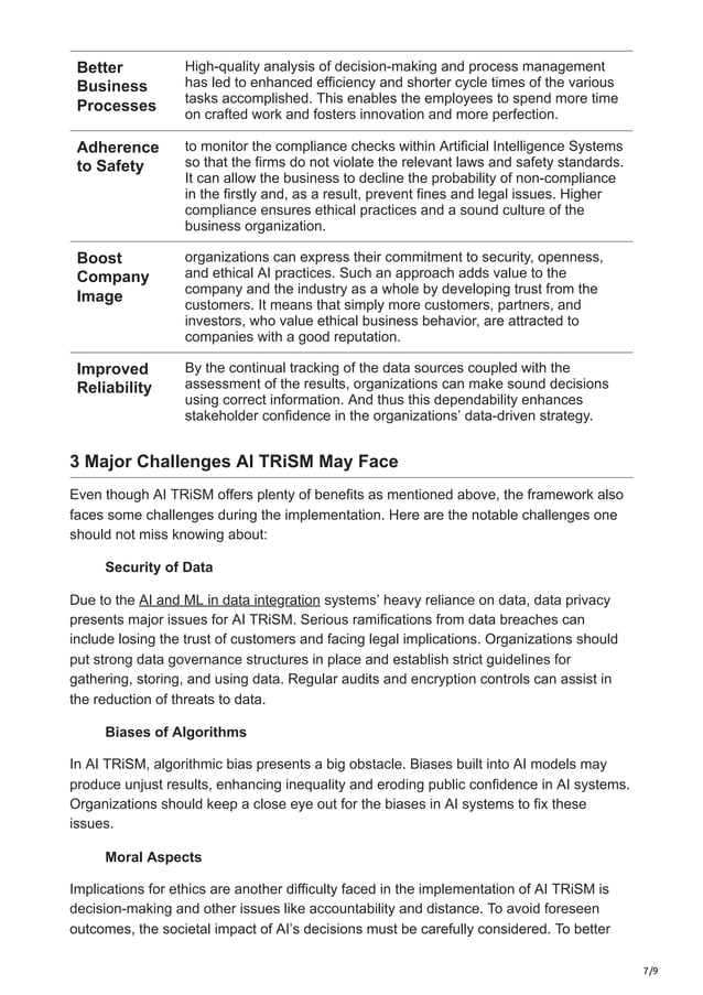 What is AI TRiSM Addressing Trust Risk and Security.pdf | Technology ...