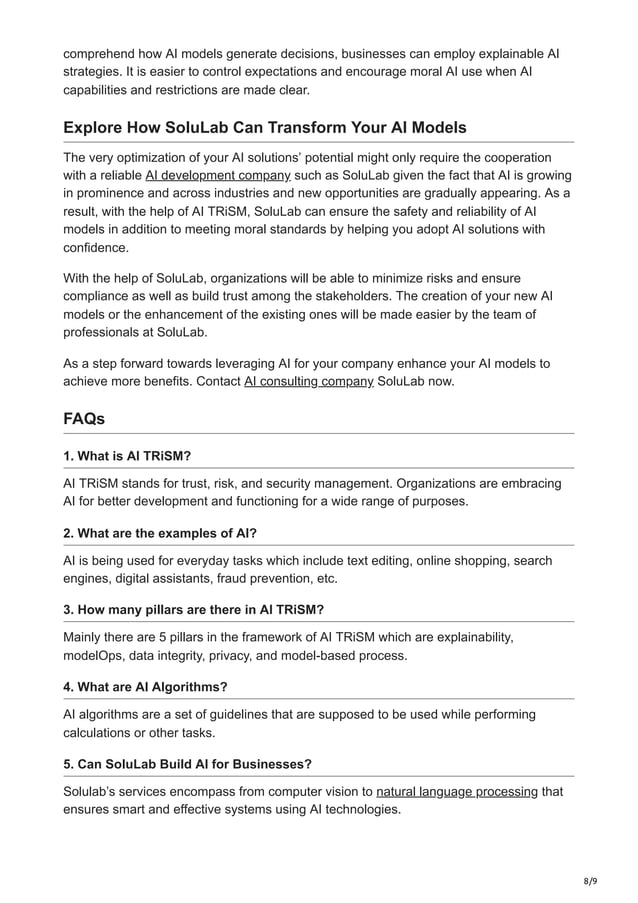 What is AI TRiSM Addressing Trust Risk and Security.pdf | Technology ...