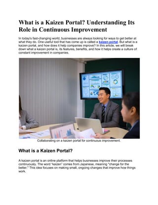 What is a Kaizen Portal_Understanding Its Role in Continuous ...