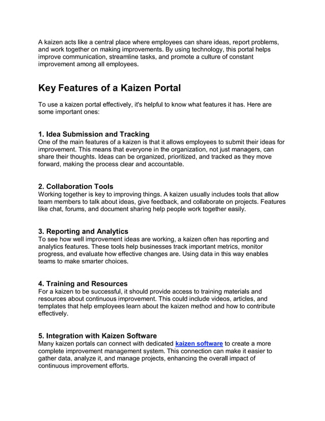 What is a Kaizen Portal_Understanding Its Role in Continuous ...