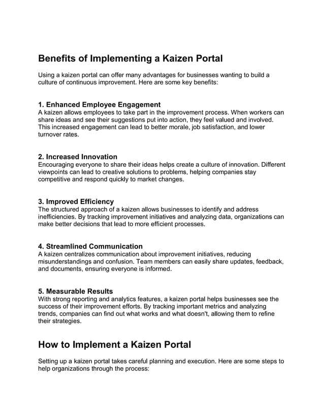 What is a Kaizen Portal_Understanding Its Role in Continuous ...