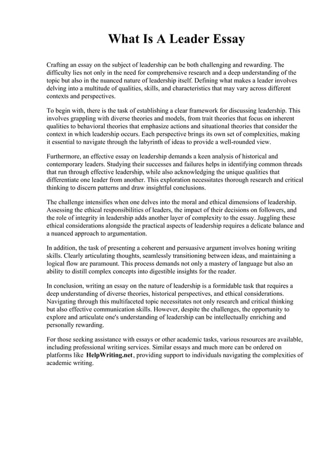 What Is A Leader Essay.pdf