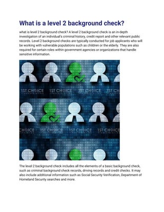 What is a level 2 background check | DOCX
