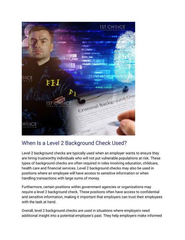What is a level 2 background check | PDF