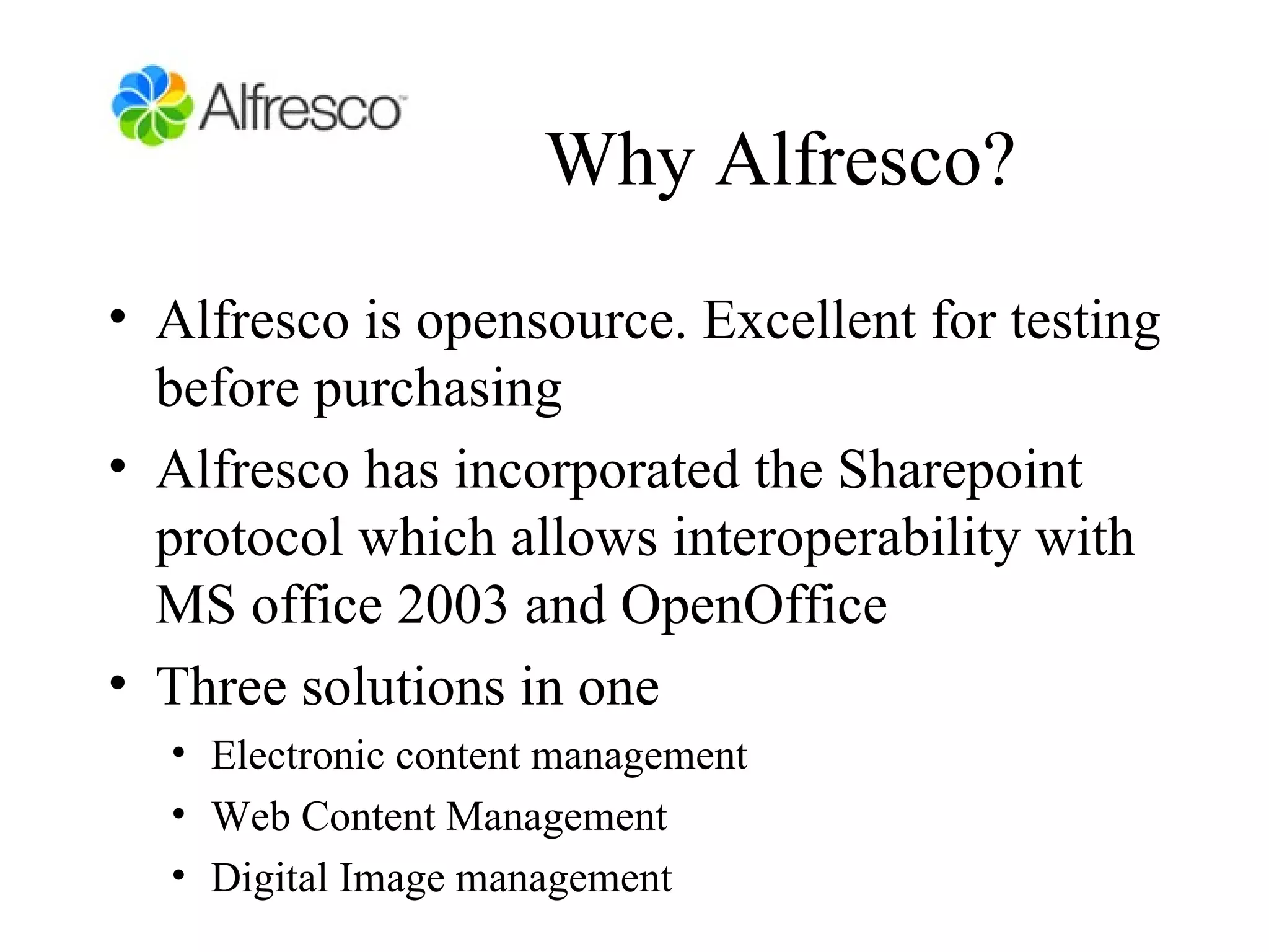 What Is Alfresco | PPT