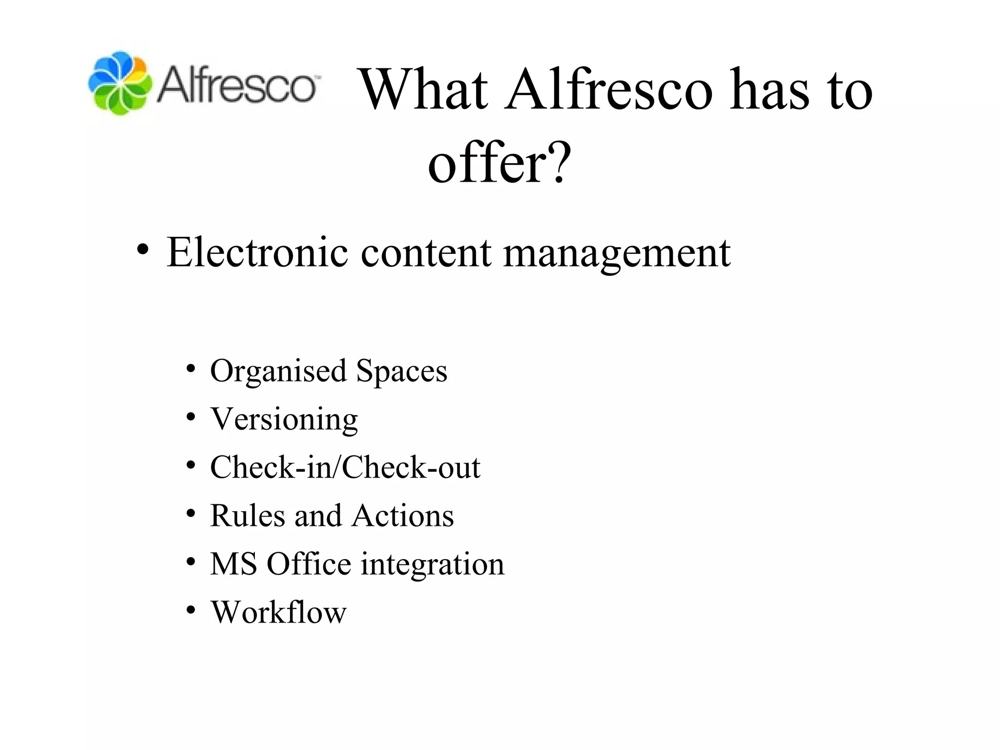 What Is Alfresco | PPT