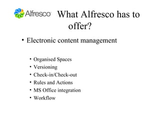 What Is Alfresco | PPT
