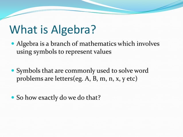 What is algebra | PPTX