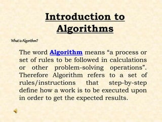 What is algorithm | PPT