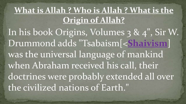 What is allah who is allah what is the origin of allah | PPT