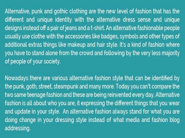 What is alternative clothing fashion | PPTX