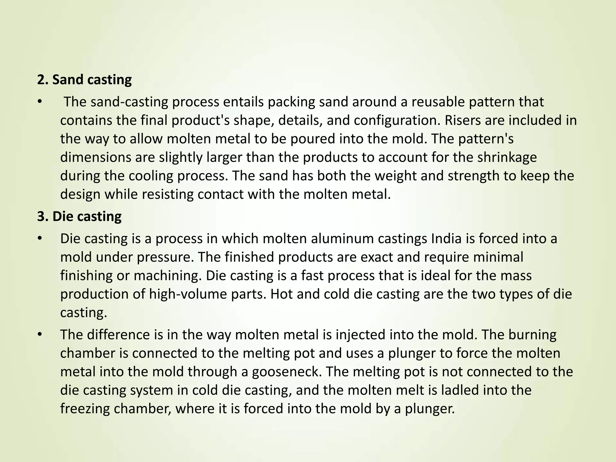 The 6 Process Of Aluminium Castings | PPTX