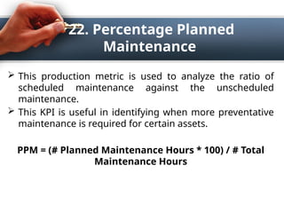 What Is A Manufacturing Key Performance Indicator | PPTX