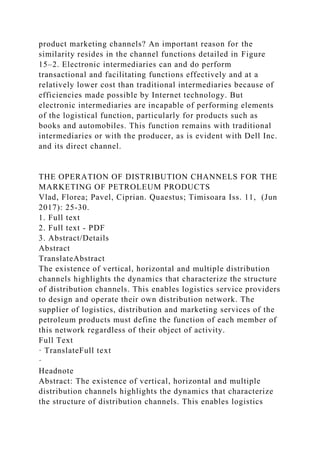 What Is a Marketing Channel of DistributionYou see the results .docx