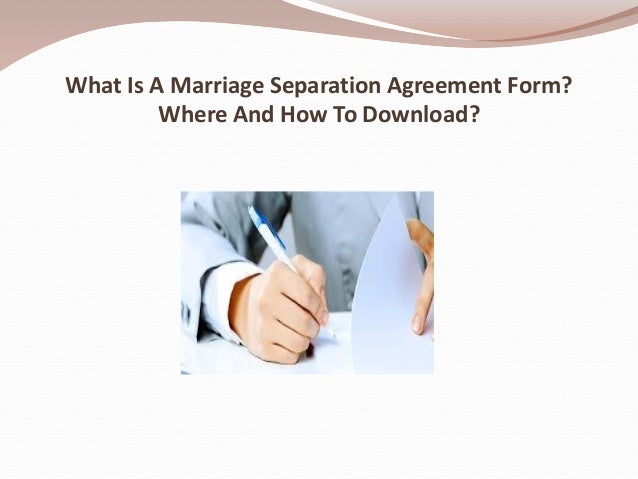 What Is A Marriage Separation Agreement