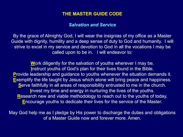 What is a Master Guide .ppt