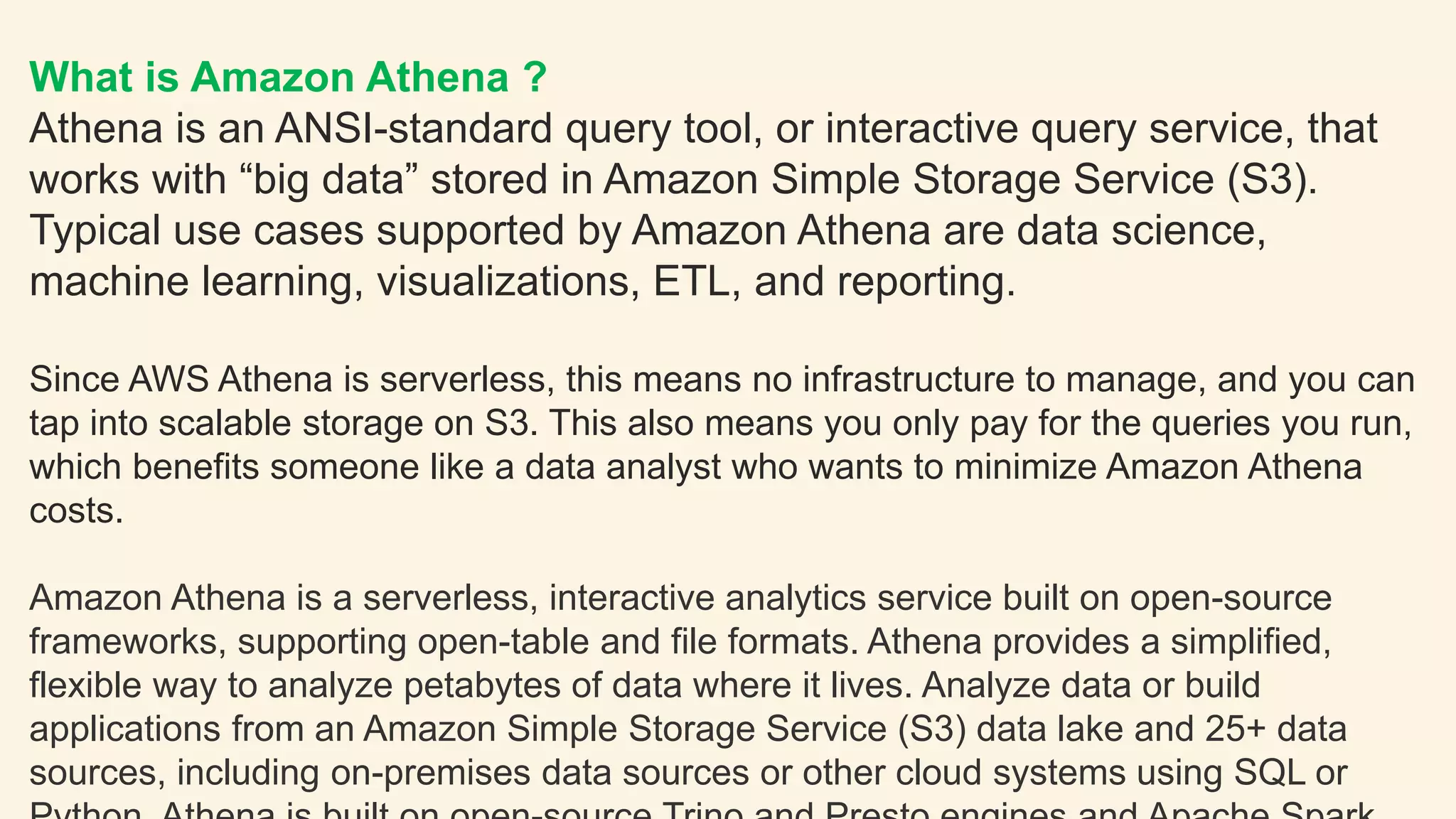 What is Amazon Athena | PPTX