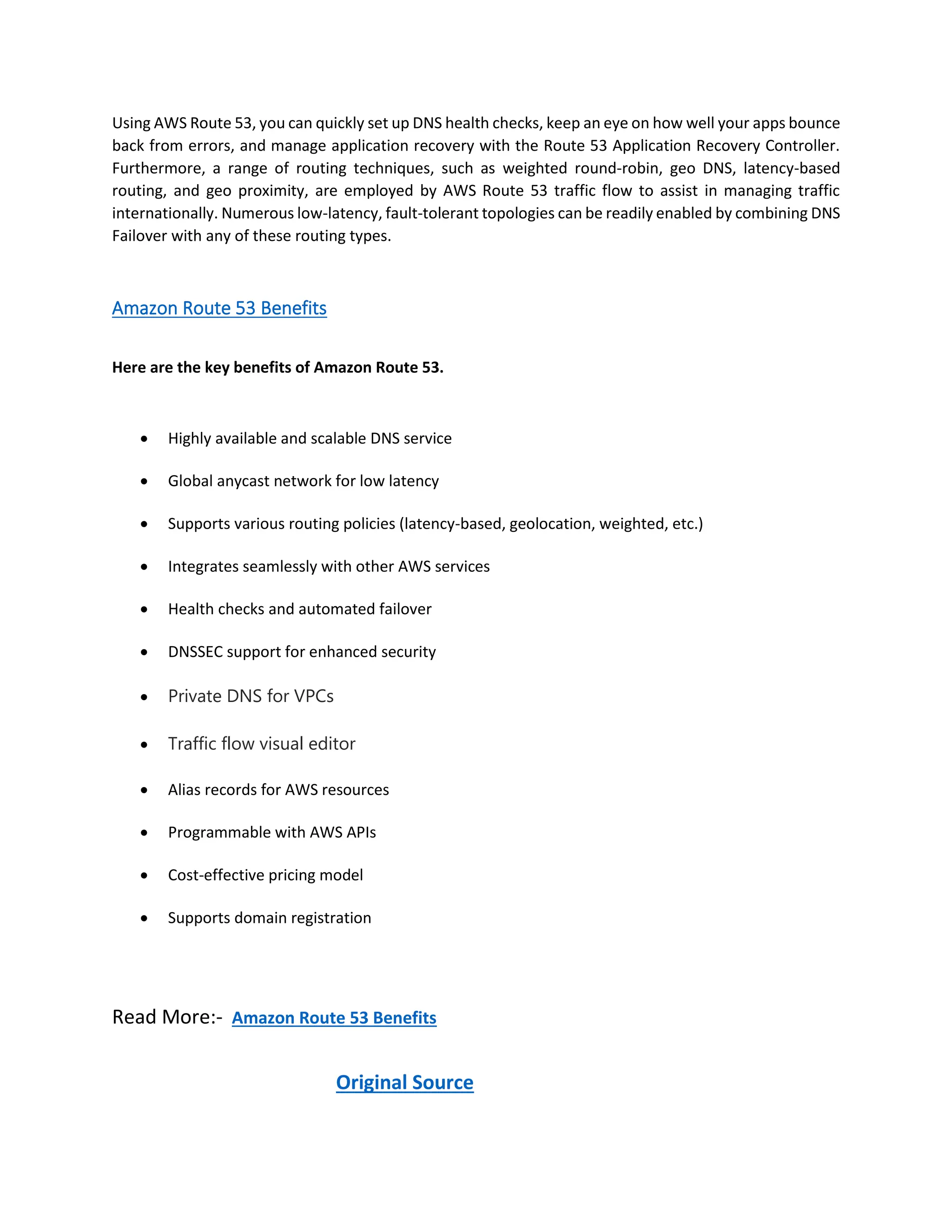 How Does AWS Route 53 Work and benefits? | PDF