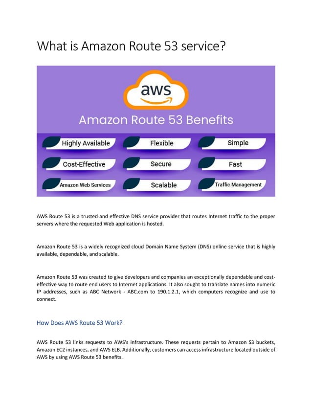 How Does AWS Route 53 Work and benefits? | PDF