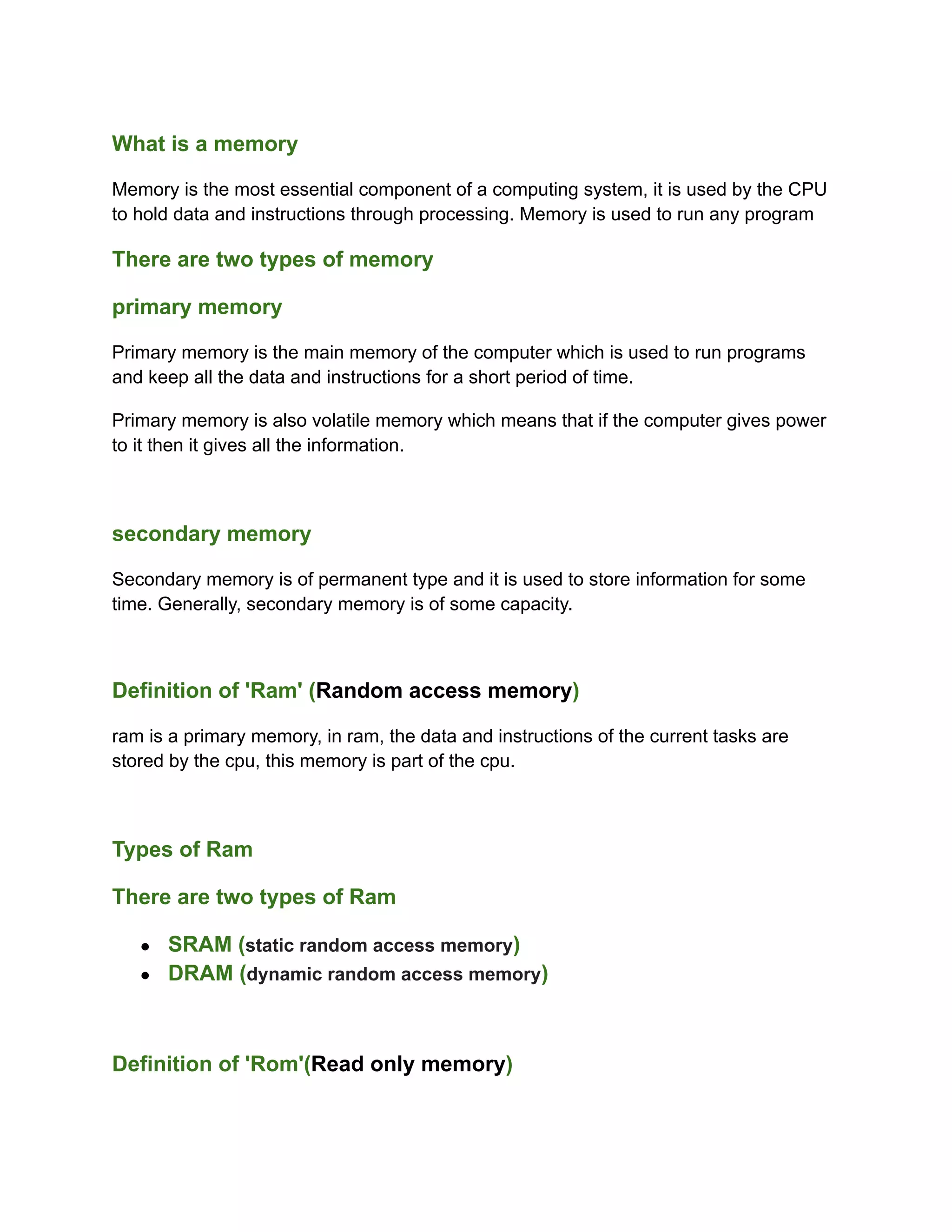 What is a memory.pdf