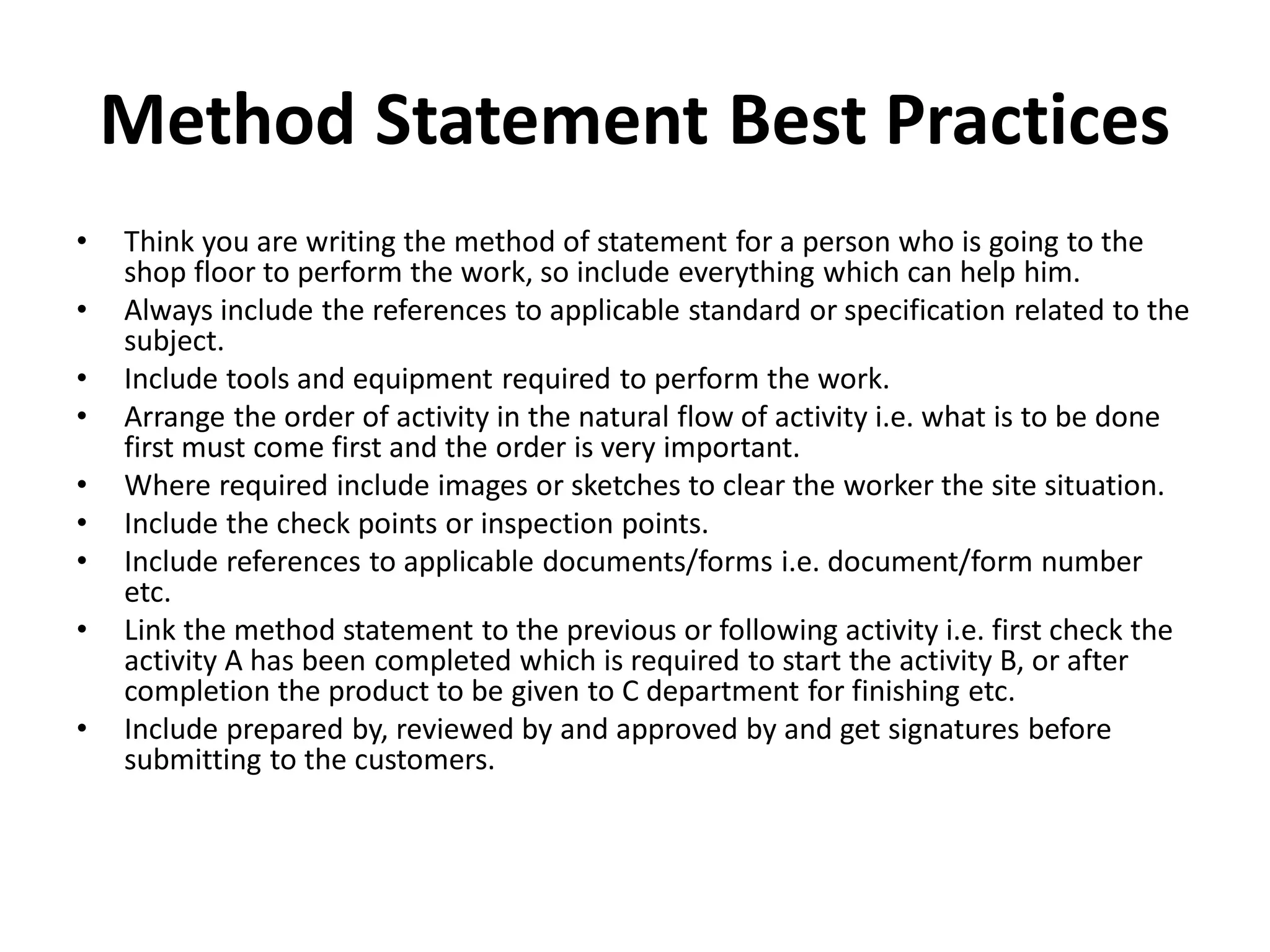 What is a method of statement | PDF
