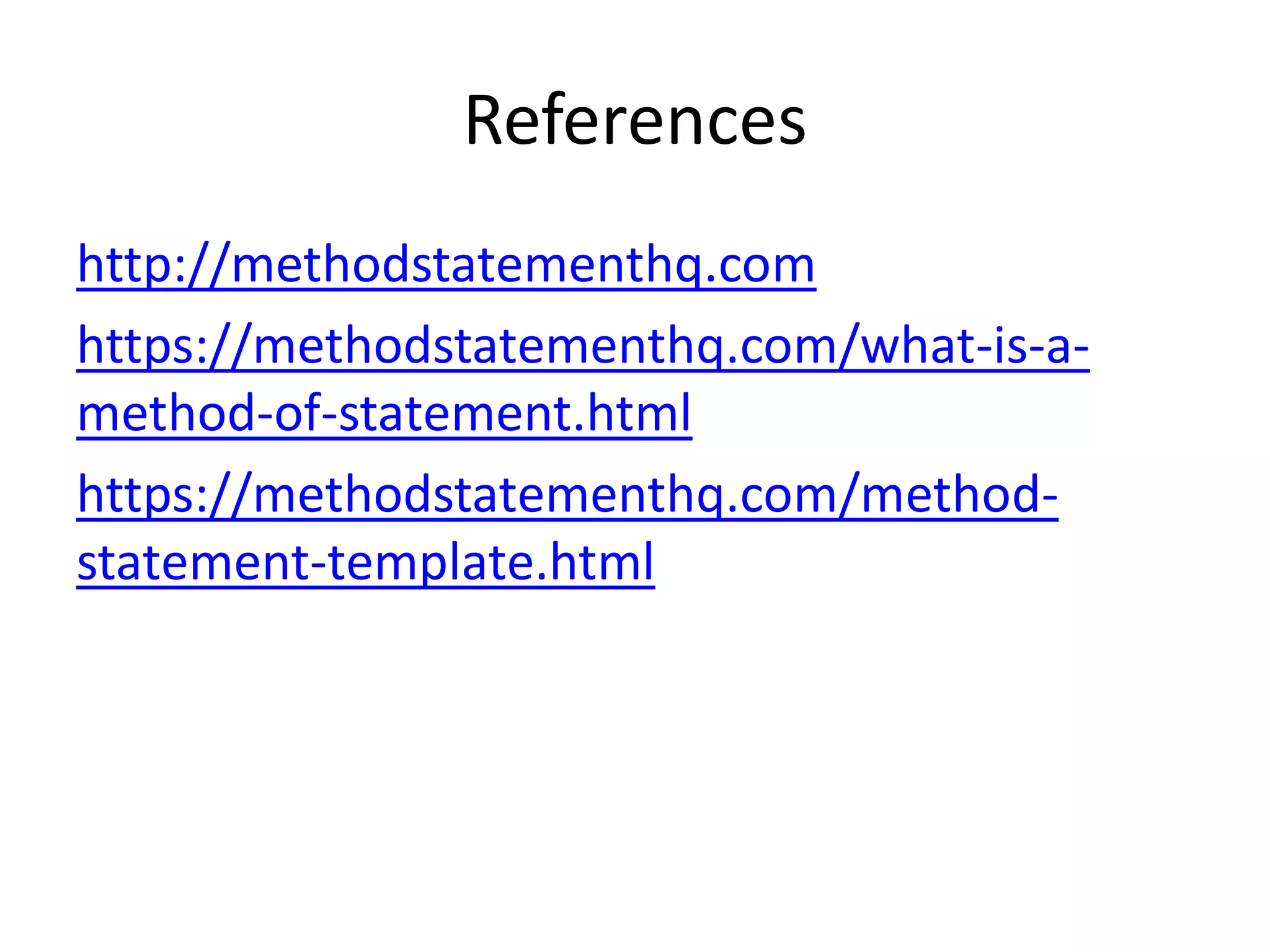 What is a method of statement | PDF