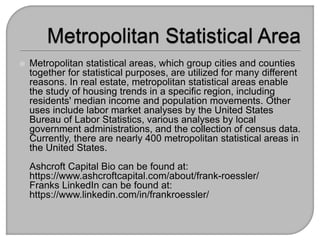 What Is a Metropolitan Statistical Area? | PPT