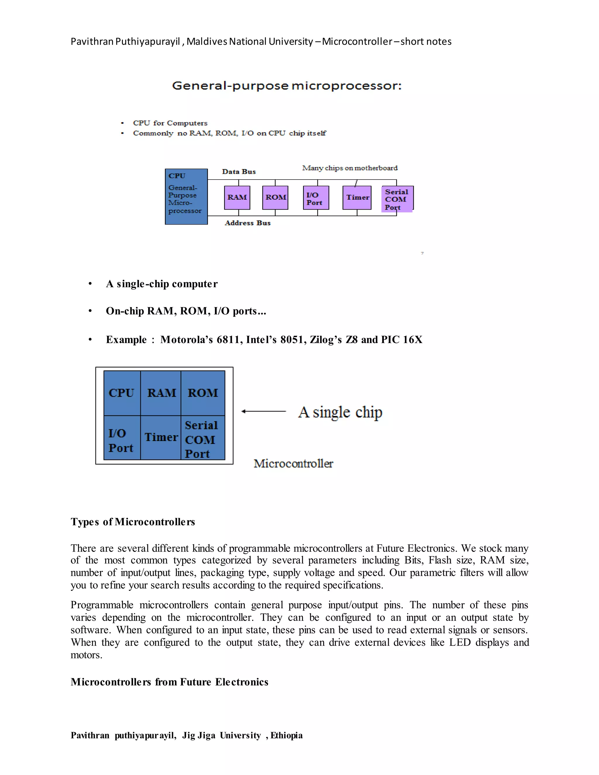 What is a microcontroller | DOCX