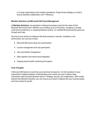 What Is a Microsoft 365 Tenant and Why Does It Matter? | PDF