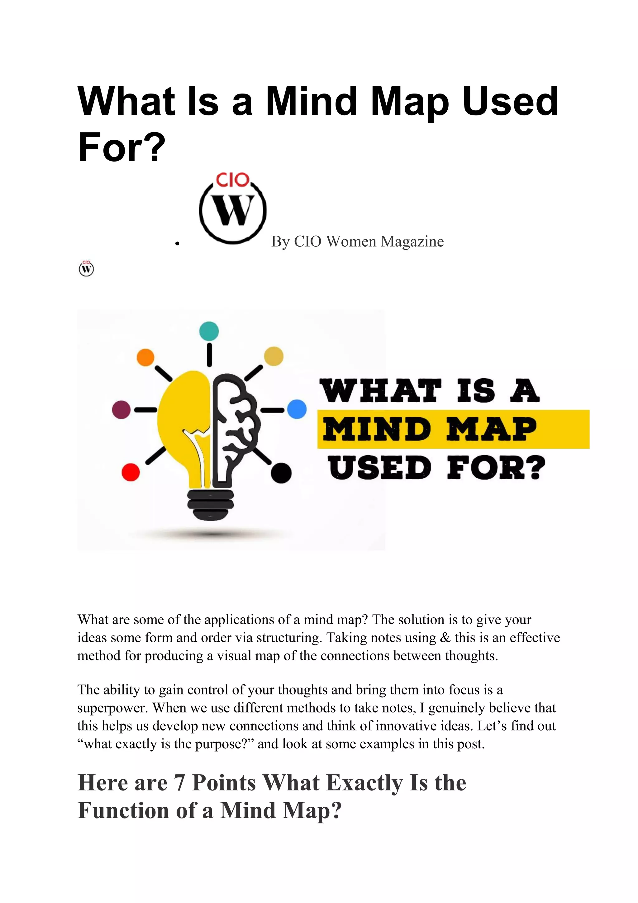 What Is a Mind Map Used For.pdf