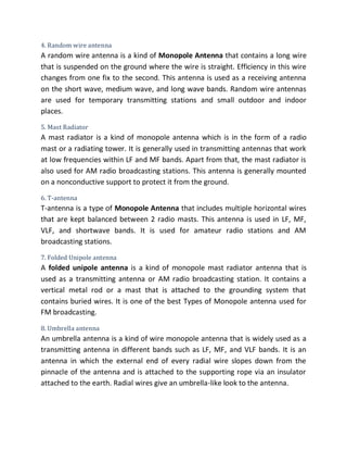 What is a Monopole Antenna | Types of Monopole Antenna | PDF