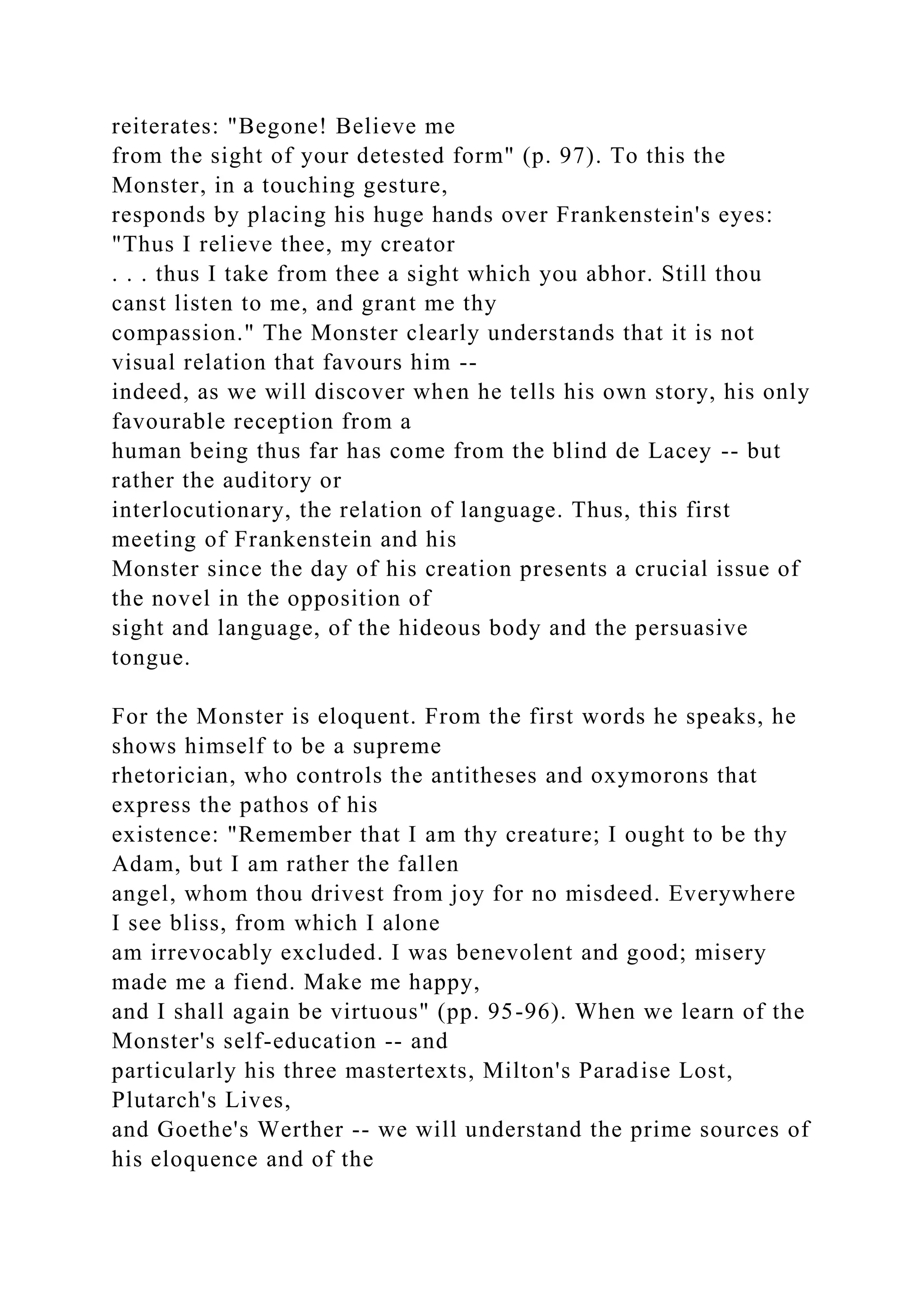 What is a Monster (According to Frankenstein) Peter B.docx