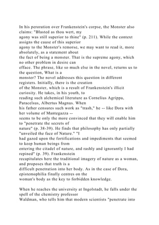 What is a Monster (According to Frankenstein) Peter B.docx