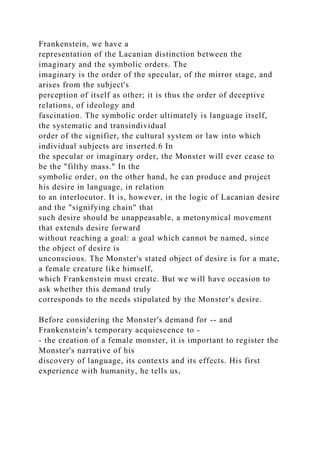 What is a Monster (According to Frankenstein) Peter B.docx