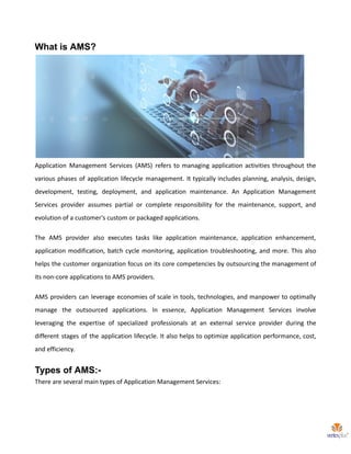 What Is AMS? Application Management Services Explained | PDF