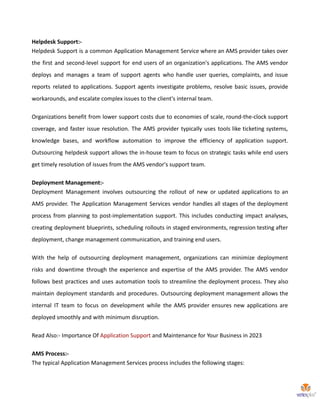 What Is AMS? Application Management Services Explained | PDF