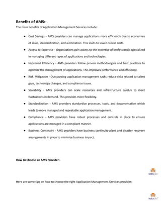 What Is AMS? Application Management Services Explained | PDF