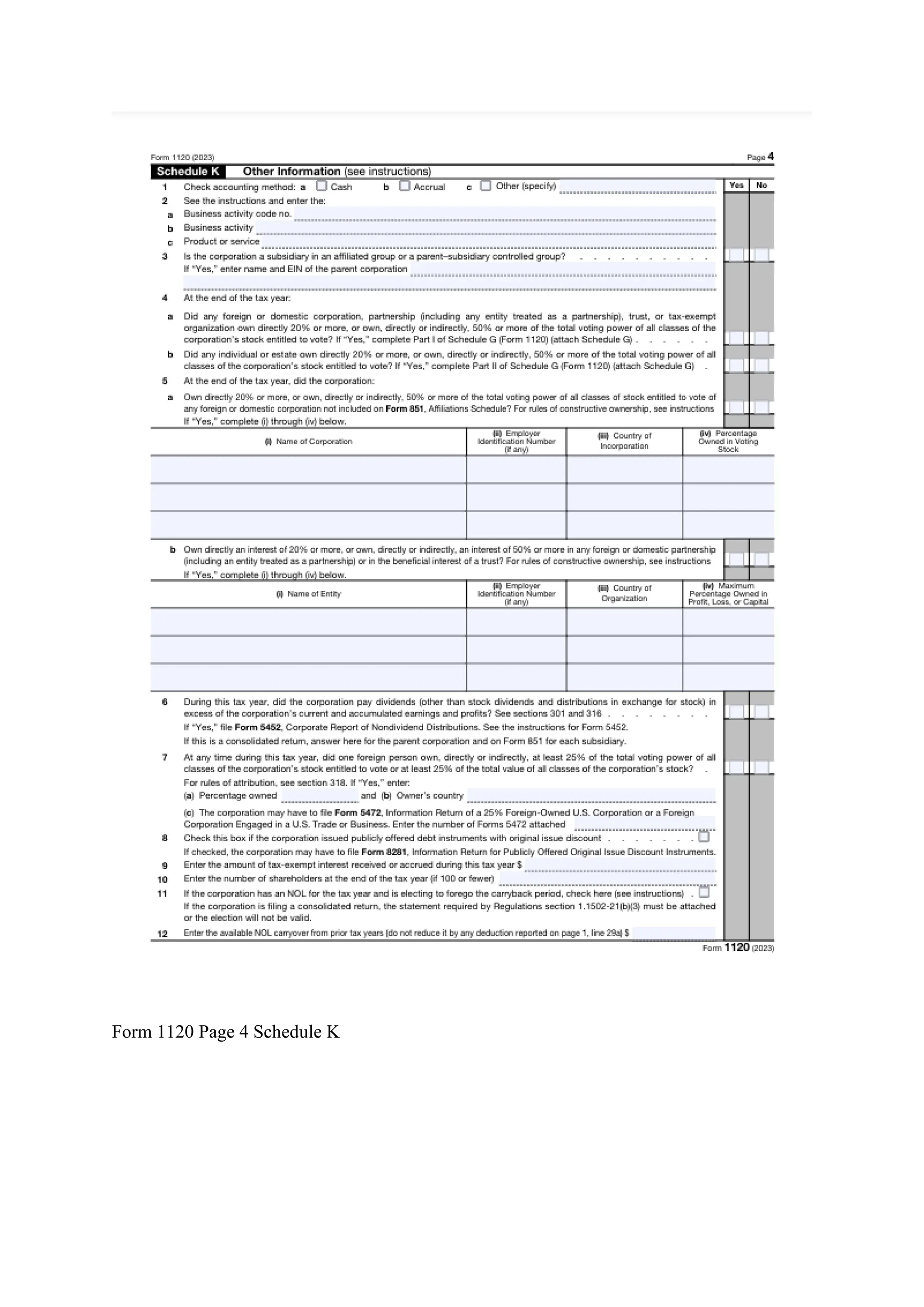 What is an 1120 Tax Form? How to file It? | PDF
