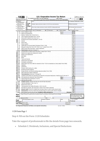 What is an 1120 Tax Form? How to file It? | PDF
