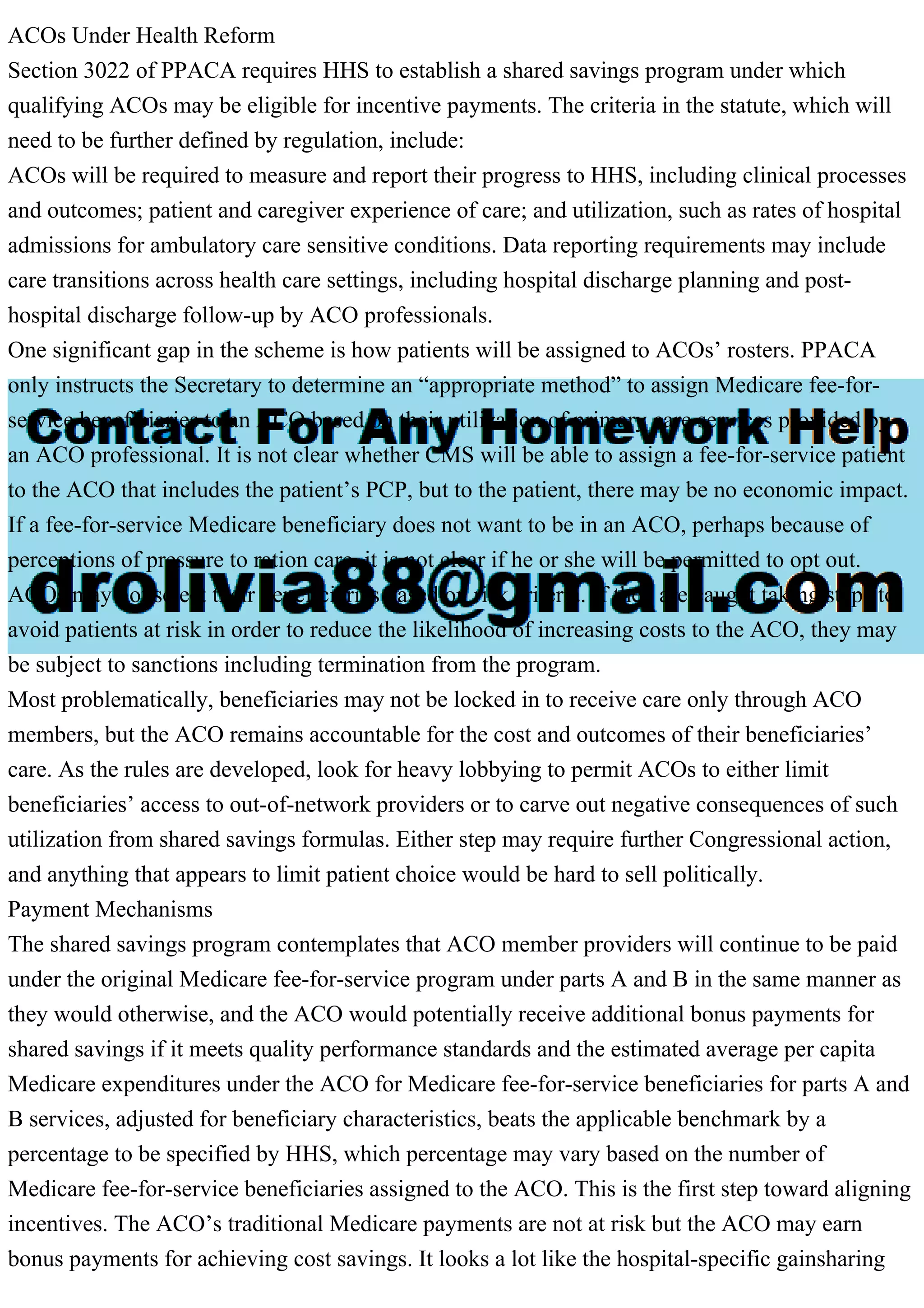 What is an Accountable Care Organizations (ACO) How does an ACOs .pdf