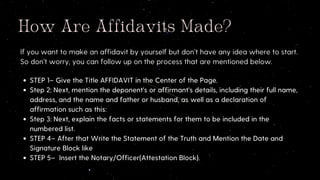 What is an affidavit? - A Details Guides | PDF
