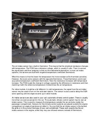 What is an air intake sensor and how it works