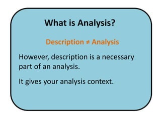 What is analysis and where can i get some | PPTX
