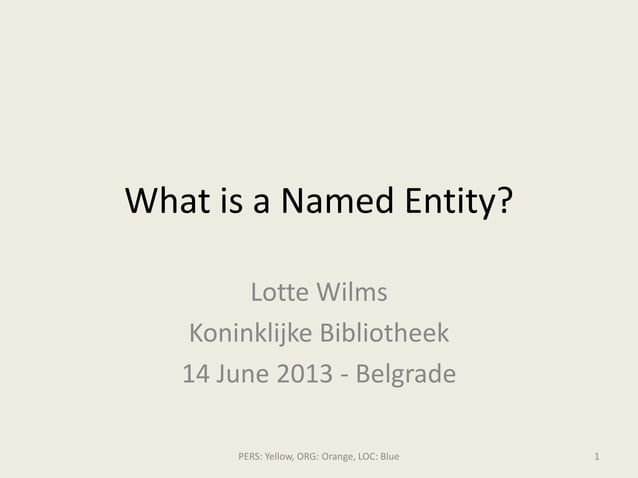 What is a named entity | PPT