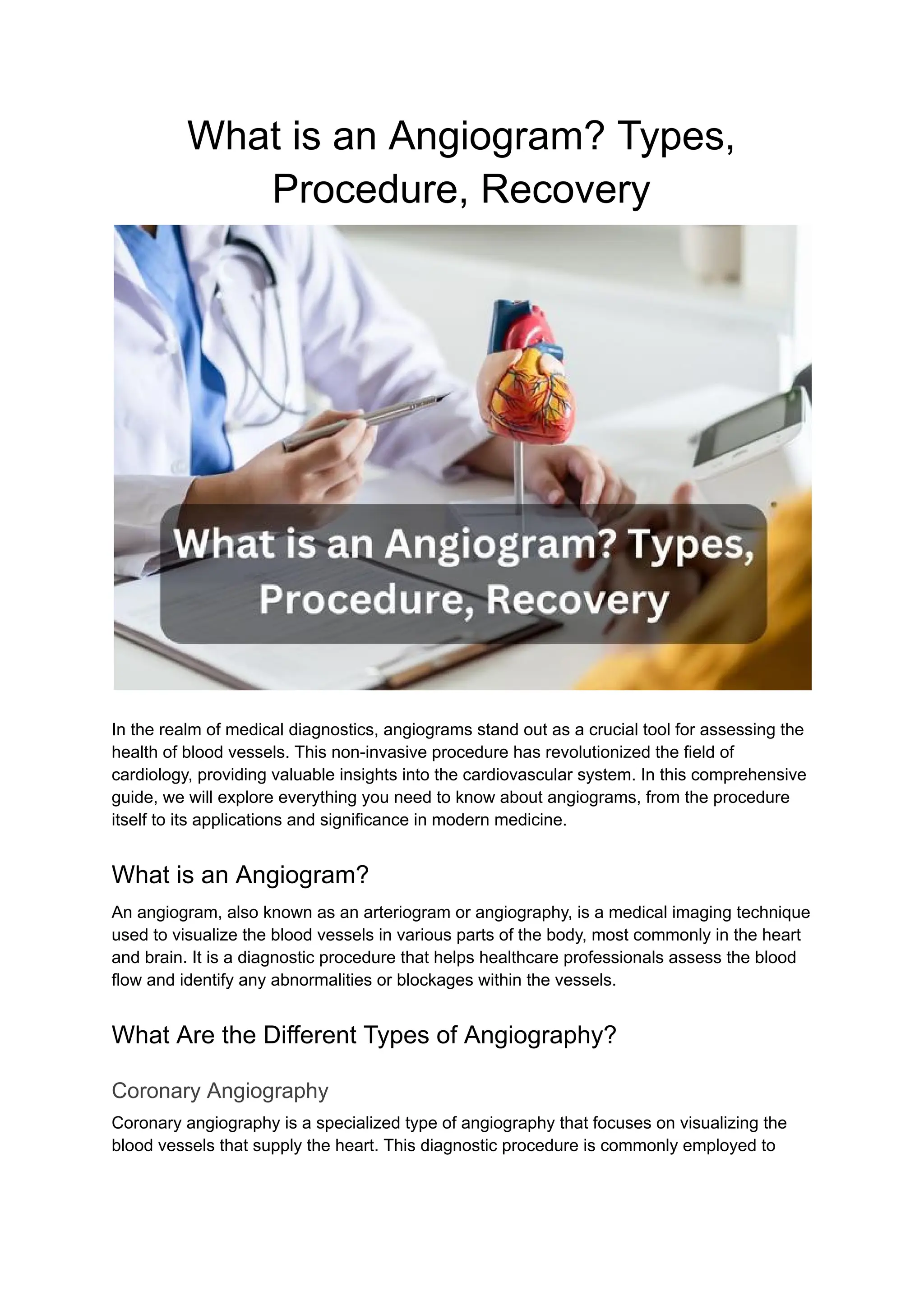 What is an Angiogram Types, Procedure, Recovery.pdf