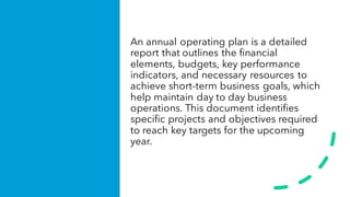What Is an Annual Operating Plan? | PDF