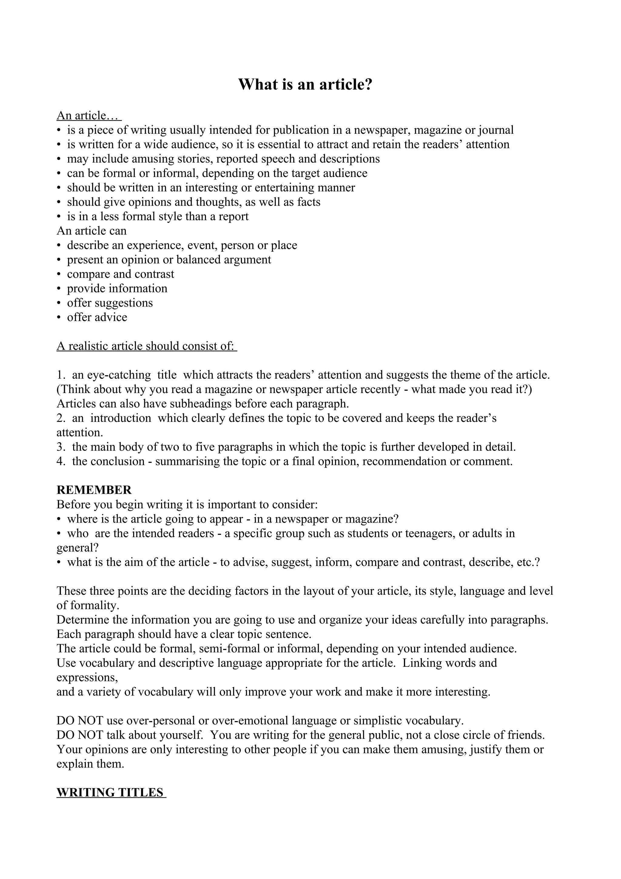 What is an article | PDF