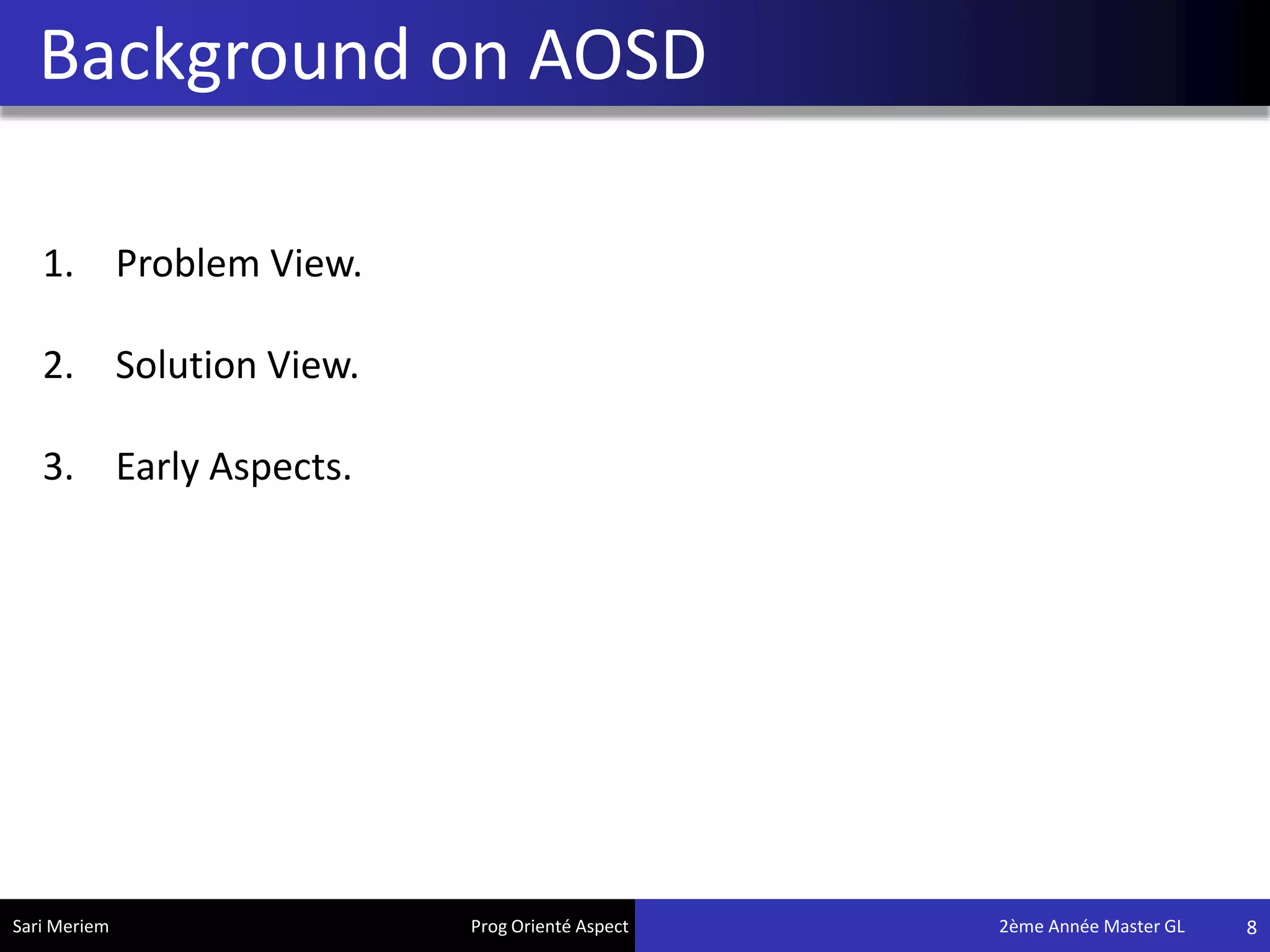 What Is An Aspect In Aspect Oriented Requirements Engineering Ppt